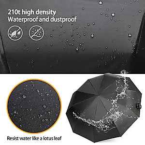 Zrvek Compact Travel Windproof Umbrella Auto Open Close Collapsible Folding Umbrellas Portable Umbrellas for Rain Black 46