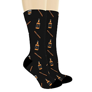 Whiskey Related Gifts Whiskey Socks for Men and Women Celebration Socks 1-Pair Novelty Crew Socks