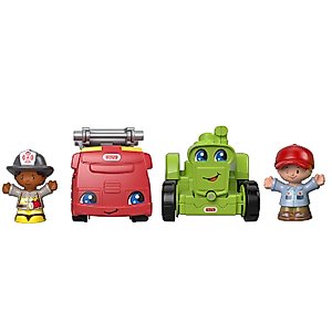 Fisher-Price Little People Rescue Fire Truck and Helpful Harvester Tractor Bundle