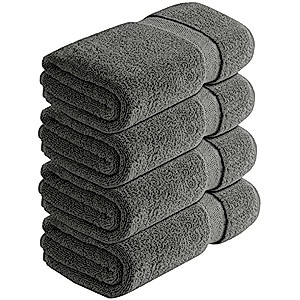 Oakias Grey Bath Towels – 4 Pack – 27 x 54 Inches – Highly Absorbent, 600 GSM Fluffy & Soft Luxury Bath Sheets