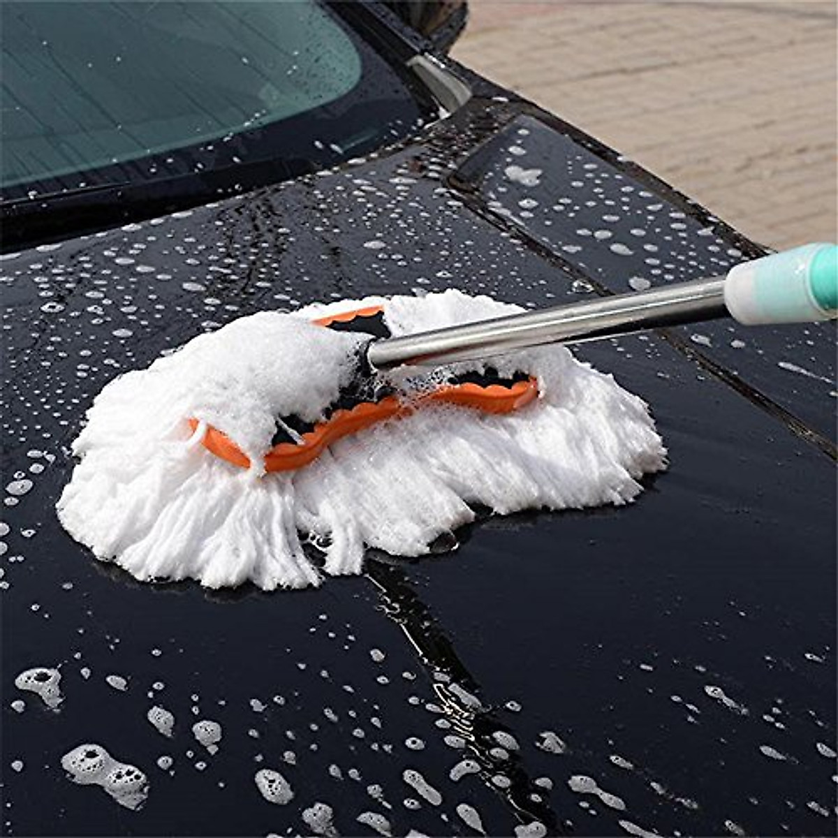 GCARTOUR Car Cleaning Mop Soft Milk Silk Wiping Wet Mop Car Wash Brush Duster Cleaning Tool（No Handle）