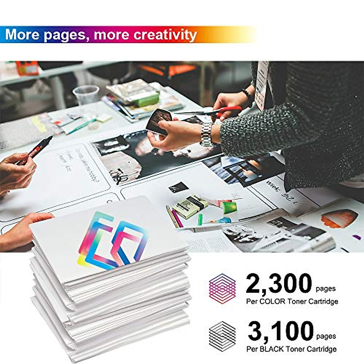 CHENPHON Compatible Canon 054H 054 Toner Cartridge High Capacity 4-Pack (BK/CMY) with Canon imageCLASS MF644Cdw LBP622Cdw LBP620C 621cw 623cdw MF641cw 642cdw 640c 643cdw 645cx Laser Printer (Black)