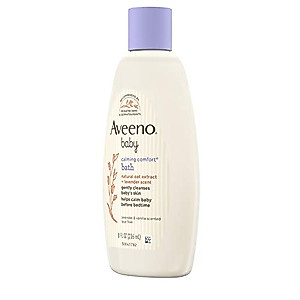 Aveeno Baby Calming Comfort Bath & Wash with Relaxing Lavender & Vanilla Scents & Natural Oat Extract, Hypoallergenic & Tear-Free Formula, Paraben-, Phthalate- & Soap-Free, 8 fl. Oz