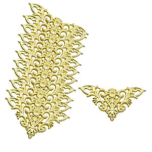 Furniture Decorative Edge Cover Antique Metal Carved Corner Protector for Jewelry Box, Album, Book, Cabinet, Desk etc. 12pcs Gold