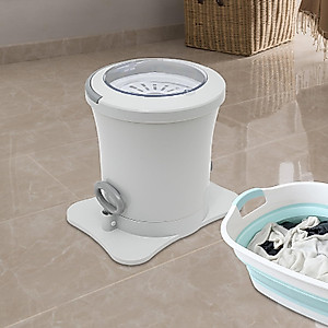 VPABES Manual Clothes Dryer Portable Mini Dryer for Clothes, Foot Powered Compact Spin Dryer Machine, Non Electric Laundry Dryer for RV, Camping, School, Apartment, Dorm(White)