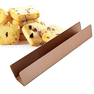 Goeielewe Rectangle Cookie Cutters Long Non-stick Carbon Steel Cookie Mold U Shape Biscuit Cake Bread Mold Cookies Model Baguette Mould for Baking (Long section: 9.5"x1.8"x1.6")