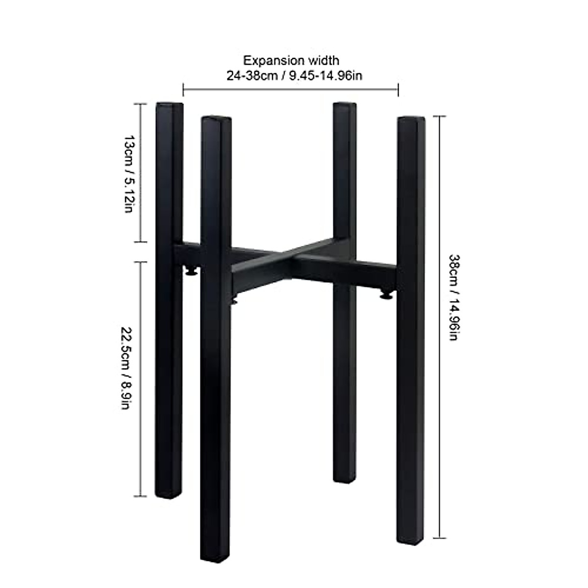 Kcgani Black Adjustable Metal Beverage Drink Dispensers Stand,Water Crock Stand Fits 9.4 to 15 Inches Dia of Glass Jar or Bottle Jug, Strong Metal Rack Base for Water Filter, Flower Pot, Plants