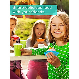 48Pcs Silicone Lunch Box Dividers- 3 Shapes Bento Lunch Box Silicone Divider to Block Food from Sticking- Silicone Baking Cups Bento Box Accessories for Kids School Lunch Home Party Picnic (6 Colors)