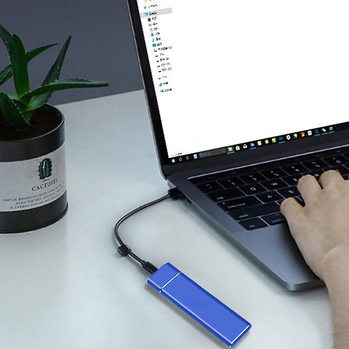 External Hard Drive, 64G Large Capacity Ultra Slim Hard Drive, Max Scalable Up to 2TB Hard Shockproof Anti-Drop Drive External USB3.1 Hard Drive Storage for PC, Desktop, Laptop, Harddrive