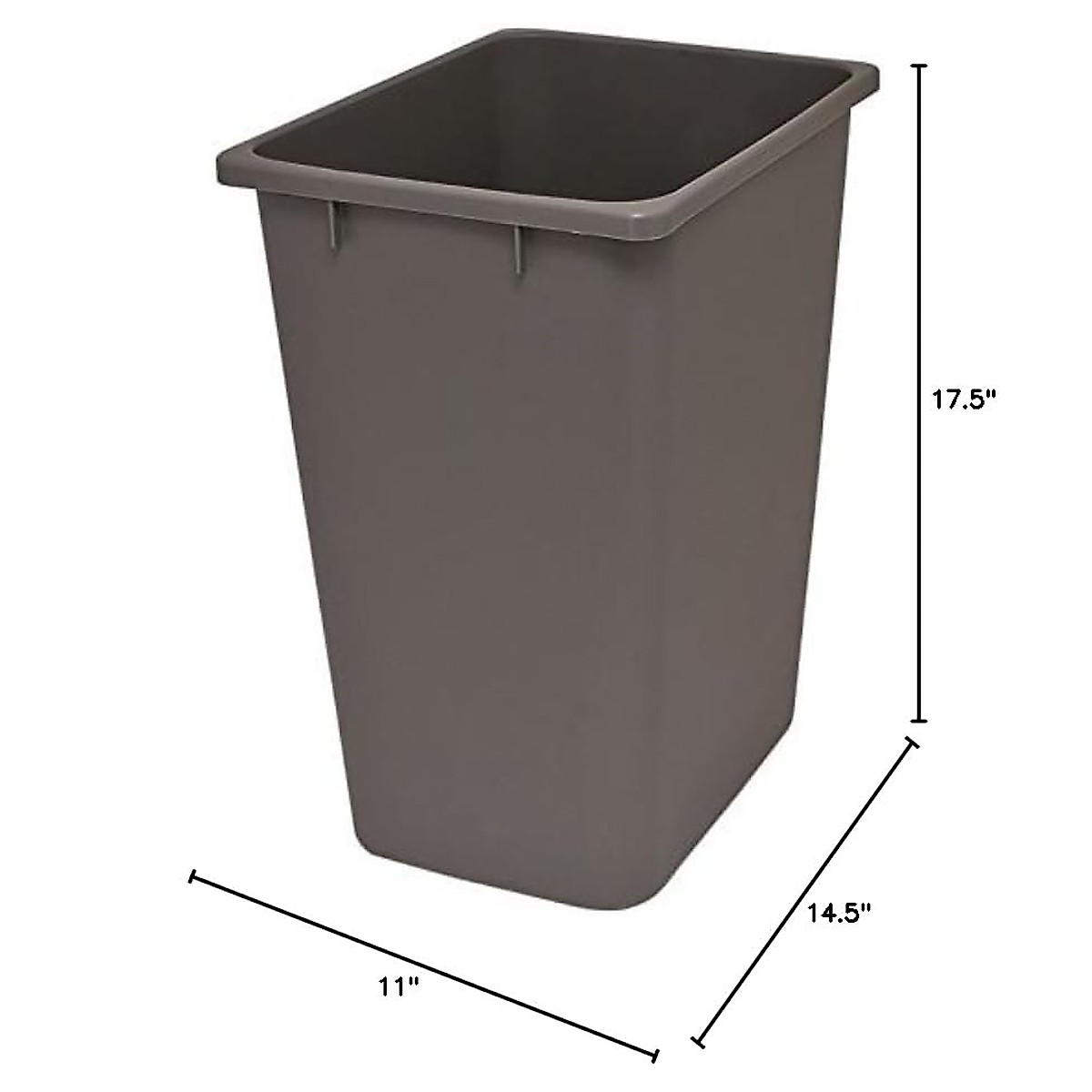 36 Qt. Replacement Waste Bin for Cabinet Recycling Pull Out Trash Organizer (Grey-Metallic Silver)