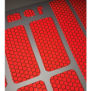 Jusmar Waterproof Red Reflective Stickers (5 Pack) 45pcs High Intensity Reflector Decals for Hard and Flat Surfaces, for Night Visibility