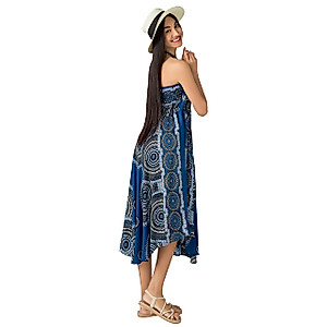 Joob Joob Long Boho Skirts for Women - Bohemian Hippie Maxi Summer Skirt Blue
