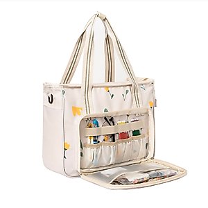 Peirich Embroidery Kits Storage Bag, Portable Craft Carry Case, Sewing Kits Embroidery Supplies Storage Bag and Embroidery Project Carrying Bag (Bag Only) for Beginner, Adults