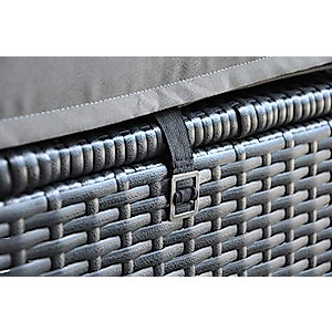 MCombo 6085 9 PC Cozy Outdoor Garden Patio Rattan Wicker Furniture Sectional Sofa (Grey)