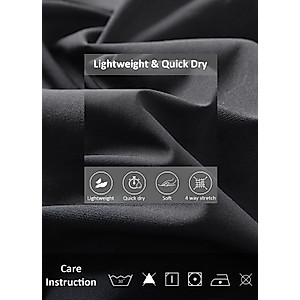 BALEAF Women's 7" Long Running Shorts No Liner Zipper Pockets Quick Dry Athletic Workout Shorts Black M