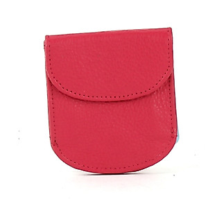 Bacci Leather Impressions Taxi Wallet - Soft Leather, Compact & Snap Pocket on Front, Folding Wallet, Small ID Cards & Coins Holder, Pouch for Men & Women, Coin Case (Leather, Pink)