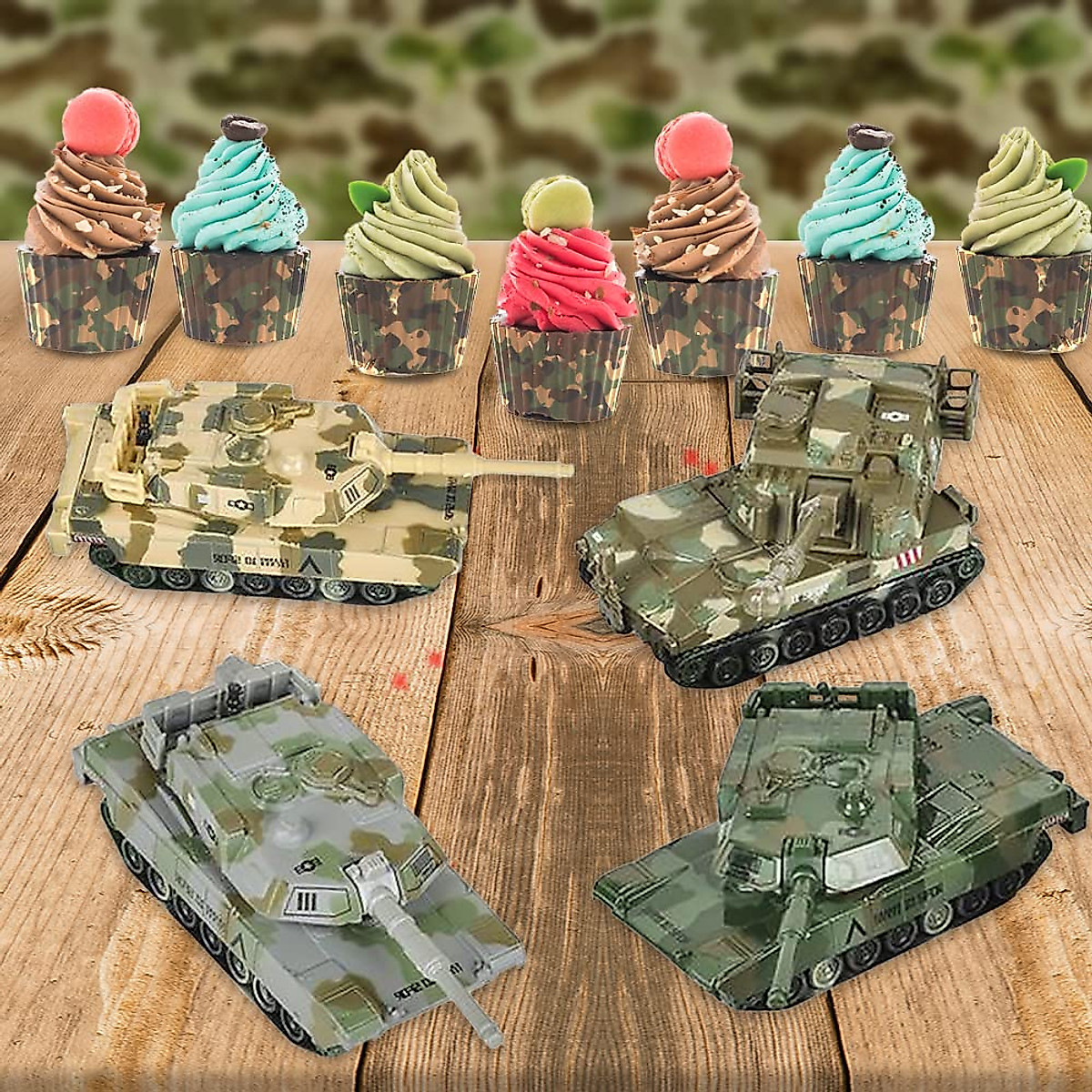 ArtCreativity 6” Long Pull Back Tank Toys, Set of 3, Diecast Military Vehicles, Camouflage Colors, Pullback Action, Army Toys for Boys & Girls, Fun Party Favors, Classroom Prizes, Gifts for Kids