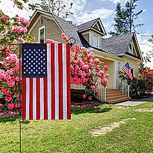 Anley Embroidered Stars US Garden Flag, USA American United States July 4th Independence Day Patriotic Decorative Yard Flags - Sewn Stripes & Double Stitched - 18 x 12.5 Inch