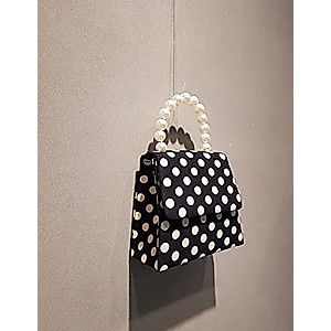 Mellshy Women Polka Dot Tote Bag Top Handle Bag Shoulder Bag Crossbody Bag (Black)