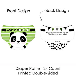 Big Dot of Happiness Party Like a Panda Bear - Diaper Shaped Raffle Ticket Inserts - Baby Shower Activities - Diaper Raffle Game - Set of 24