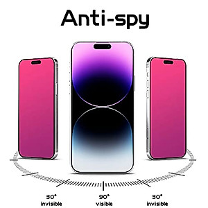 Jephuwneh 2 Pack Gradient Tempered Glass for iPhone 14 Pro Max Privacy Screen Protector for iPhone14 ProMax 6.7inch Anti Spy Anti Blue Light Eye Protection HD Ultra Clear Anti-Scratch Bubble Free