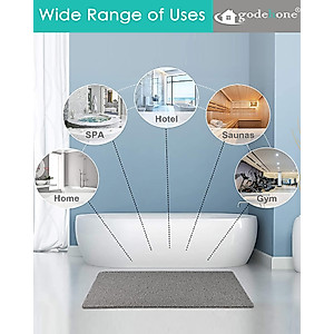 Shower Mats Non Slip Without Suction Cups, 15.7×36 Inch, Bath Mat for Textured Tub Surface, Loofah Mats for Shower and Bathroom, Quick Drying, Grey