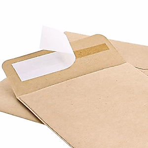100 Pack Small Seed Saving Envelopes, Bulk 3x4 Empty Paper Packets with Adhesive for Coins, Stamps (Brown)