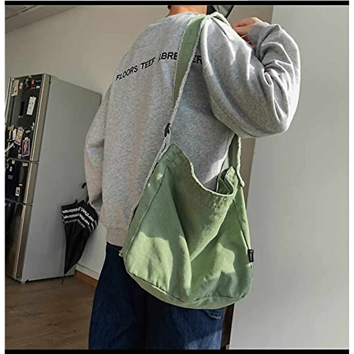 Large Hobo Bag for Women Canvas Tote Bag Shoulder Bag Fashion Hobo Bag Women Men Messenger Bag for School Work