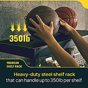 YOUNGJIN SHELF RACK Full-Metal 35.4” W x 15.7” D x 70.8” Heavy Duty 5-Tier Storage Shelving Unit
