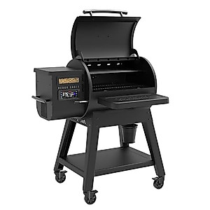 Louisiana Grills 800 Black Label Series Portable Pellet Grill w/809 Square Inch Cooking Area, Digital Controls, WiFi, Bluetooth, & 2 Shelves