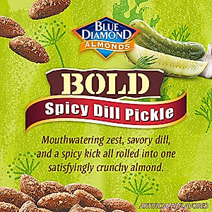 Blue Diamond Almonds Spicy Dill Pickle Flavored Snack Nuts, 6 Oz Resealable Can (Pack of 1)