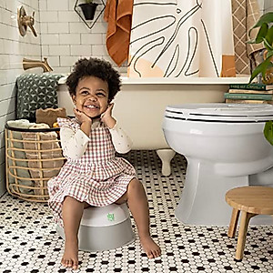 ity by Ingenuity Ready Set Go Potty, Removable Bowl, Non-Skid Bottom, Wide Stable Base, Age 18 Months & Up, White & Grey