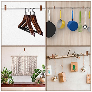 Qianyu 6 Pcs PU Leather Wall Hooks Curtain Rod Hanging Straps Towel Holder Hanger Cabinet Handle Loop Storage Supplies Boho Style Decor for Bathroom Kitchen Bedroom