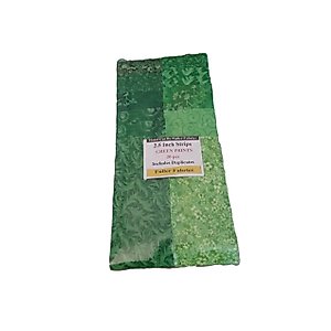 2.5 Inch Jelly Roll Strips Assorted Green Prints 20 pcs - Handcut by Fuller Fabrics