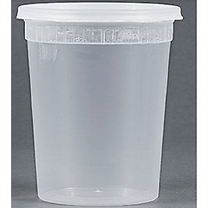 32oz plastic soup/Food container with lids (100 Pack)
