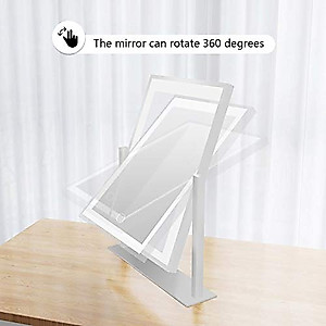 Lighted Hollywood Vanity Makeup Mirror with Smart Touch Control 3-Gear Dimable Light 360°Rotation (12in. White)