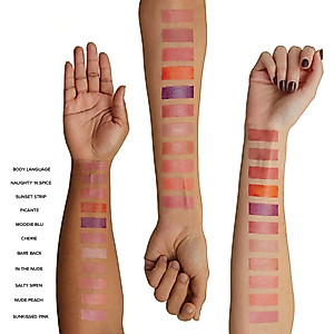 Nudestix Nudies Matte Cream Blush Stick 3-in-1 All Over Face Color - Blush Stick for Cheeks Eyes and Lips - Cream Blush for Cheeks w/Blending Brush (Naughty N' Spice)