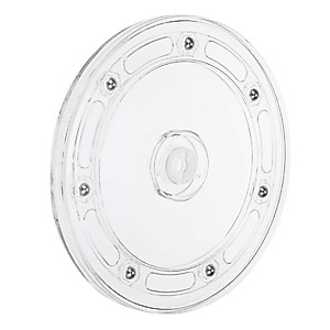 Quluxe 6 Inch Lazy Susan, White Turntable Base, Acrylic Revolving Display Storage Tray for Spice Rack Table Cake Kitchen Pantry Decorating