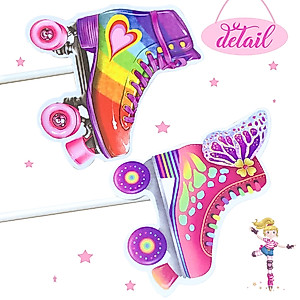 36pcs Roller Skate Cupcake Toppers Roller Skate Birthday Party Decorations 80s 90s Retro Hip Hop Roller Skating Theme Decor Supplies for Children Boy Girl Happy Birthday Party Decor Supplies