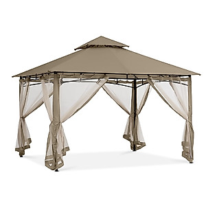 Sturdy Patio Gazebo 10 Ft x 12 Ft with Mosquito Netting by ABCCANOPY