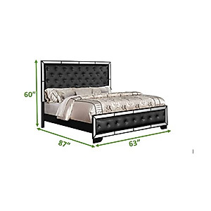 Aokarry Bed Frames Queen Size, Queen Size Upholstered Bed Made with Wood in Black Color