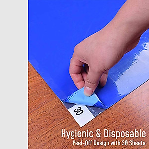 Sticky Mats - Blue Adhesive Mats - Cleanroom Sticky Mats - 30 Sheets Per Mat - Sticky Floor Mats Peel Off for Laboratories, Homes, Construction, Remove Dust and Dirt from Shoes 18X24inch