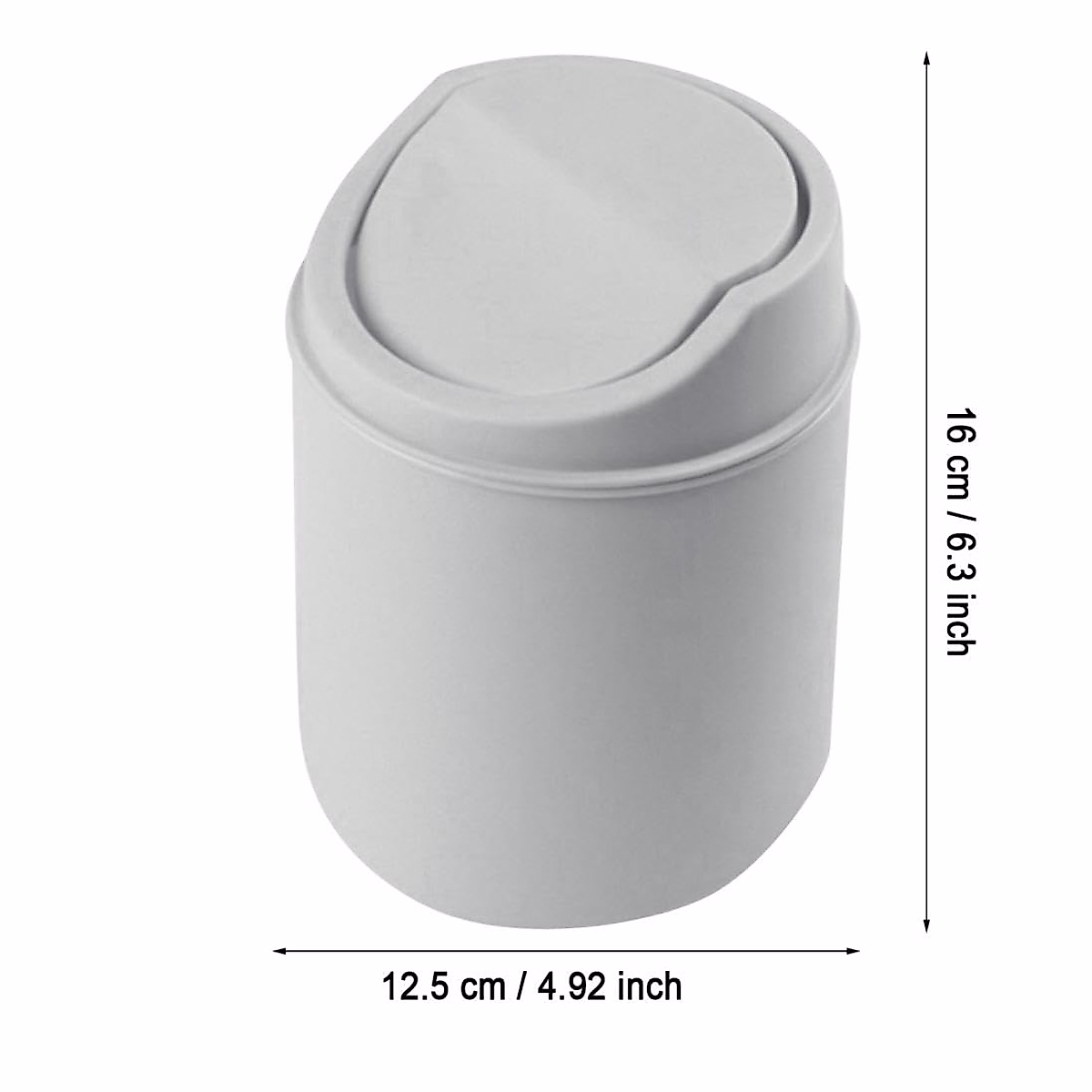 EVANUUI Mini Trash Can, Desktop Trash Can, Desktop Trash Can with Lid, Tiny Trash Can with Top, Plastic Mini Wastebasket Trash Can with Swing Lid for Home Office (White)