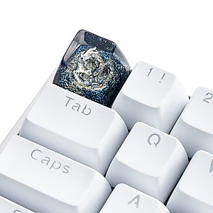 Ocean Key Artisan Keycap for DIY Replacement Handmade Resin Keycap Interstellar Resin Keycap for Switch Gaming, Cherry MX Mechanical Keyboards (Yellow)