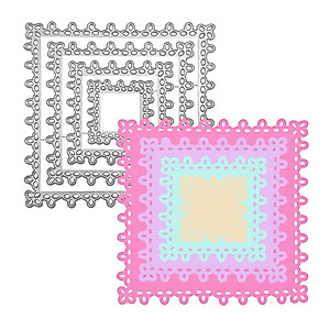 3 Sets Cuttting Dies for Card Making, FineGood Geometry Metal DIY Cutting Die Frames Die-cuts Stencils for Scrapbooking Album Decoration