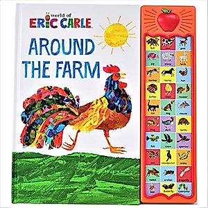 World of Eric Carle, Around the Farm 30-Button Animal Sound Book - Great for First Words - PI Kids