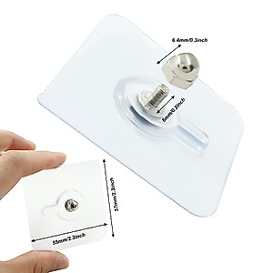 Moicstiy 12 Pcs Adhesive Hooks Screw Hanging Wall Hooks Transparent Waterproof Reusable Seamless Sticky Hooks for Kitchens, Bathroom, Office(Screw Length: 0.23inch)