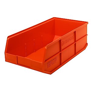 Quantum Storage K-SSB485OR-3 3-Pack Stackable Plastic Shelf Bin, 20-1/2" x 11" x 7", Orange