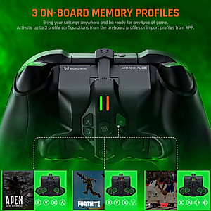 BIGBIG WON Controller Paddles, ARMOR-X Pro for Xbox Series Playing on Xbox Series X|S/Xbox One/Switch/Win, 6 Axis Gyro Motion Aim|Turbo Wireless Back Button Attachment for Xbox Series X|S Controller