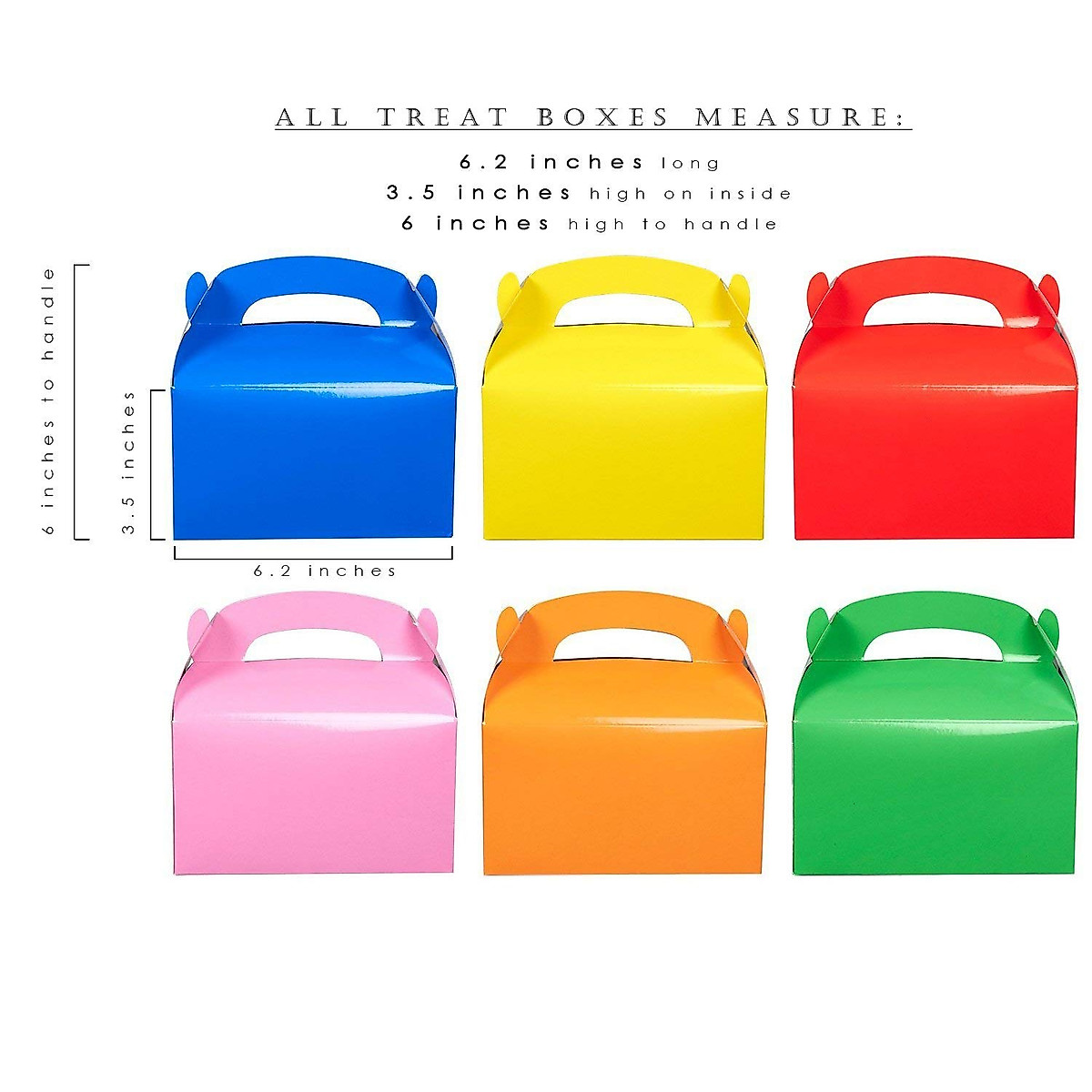 Pack of 24 Paper Treat Boxes - Gable Favor Boxes - Fun Party Play Goodie Boxes - 2 Dozen Bright Green Birthday Party Shower Loot Gift Boxes - 24 Count - 6.2 x 3.5 x 3.6 Inches